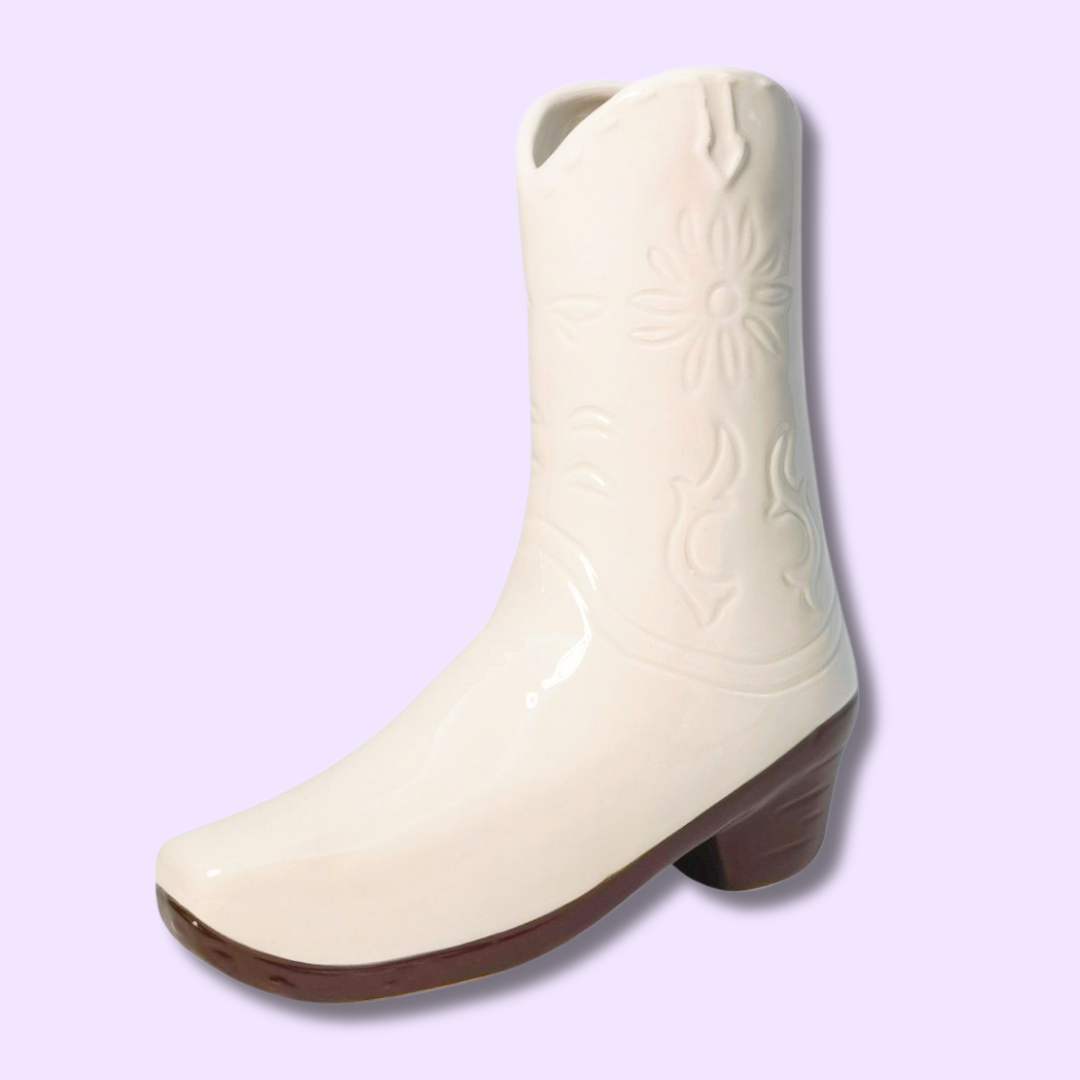White Cowgirl Boot Vase – Tales & Twine